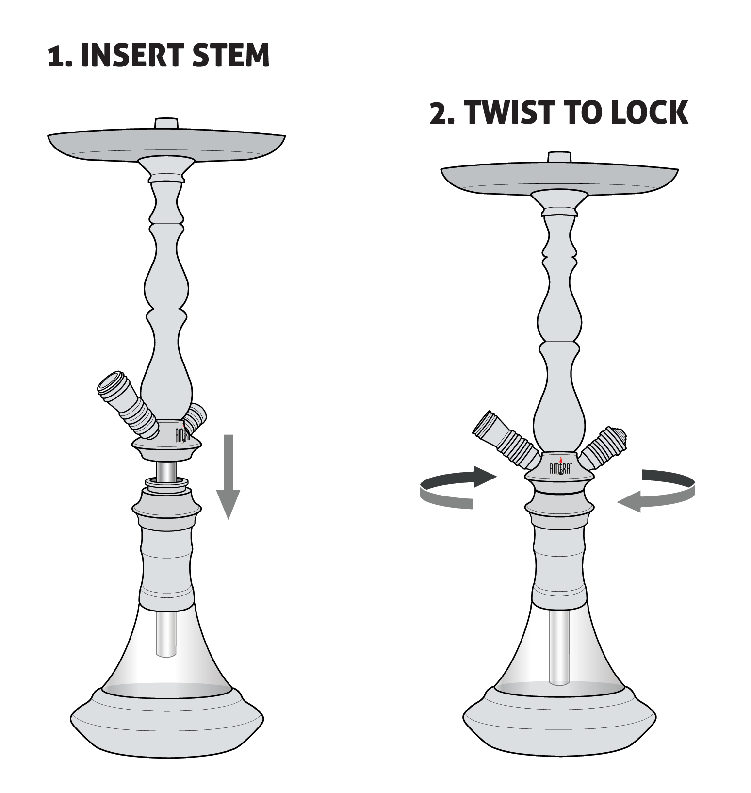 23" Apollo Amira Hookah with Click Technology – AmiraHookahs